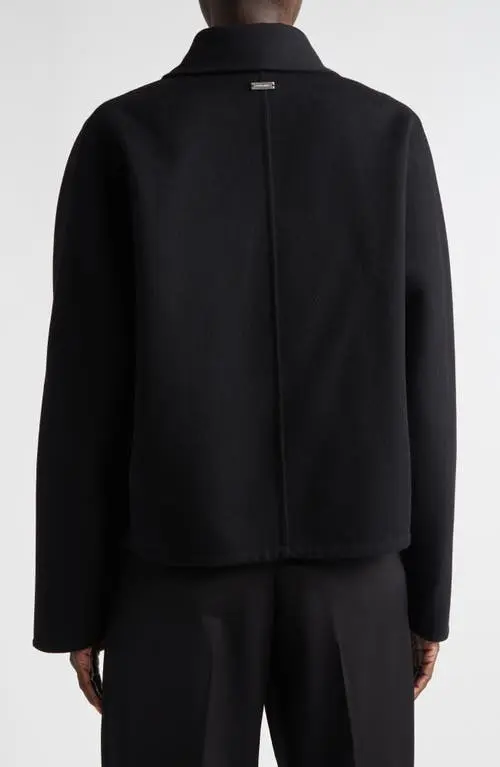 FERRAGAMO Crop Wool & Cashmere Bomber Jacket - Nero