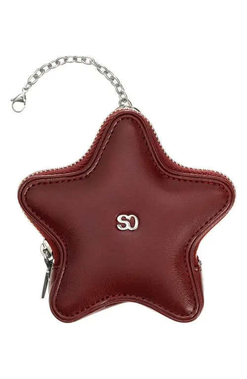 STAND OIL Star Faux Leather Airpods Case - Red Wine