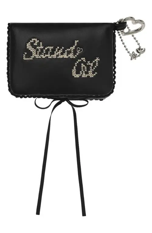 STAND OIL Embroidered Logo Wallet - Black