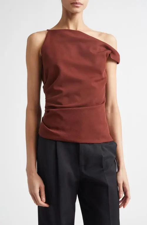 A.L.C. Leia Ruched One-shoulder Top - Rust