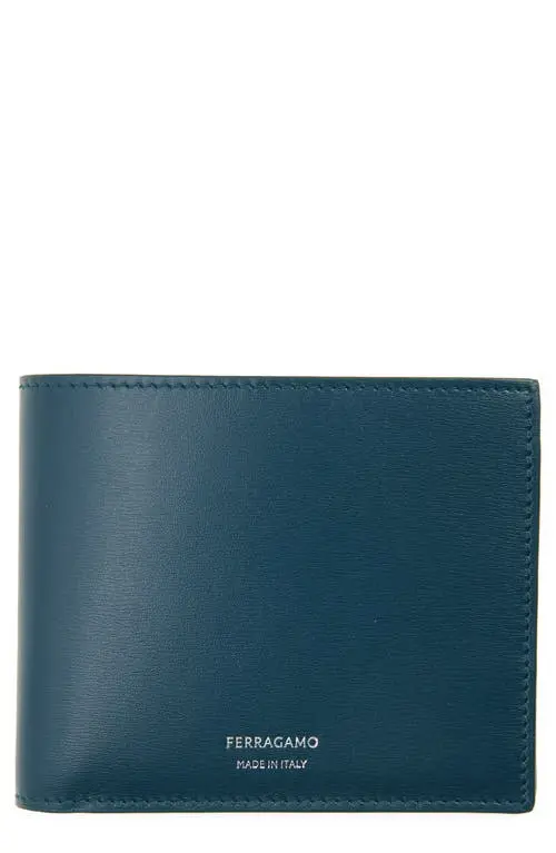 FERRAGAMO Florence Bifold Wallet - Titanic Blue Nero