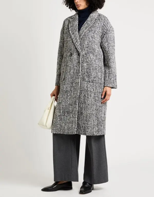 Ba&sh Bouclé Double-breasted Coat - Black