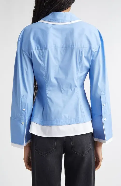 Veronica Beard Bonnie Layered Button-up Shirt - Cadet