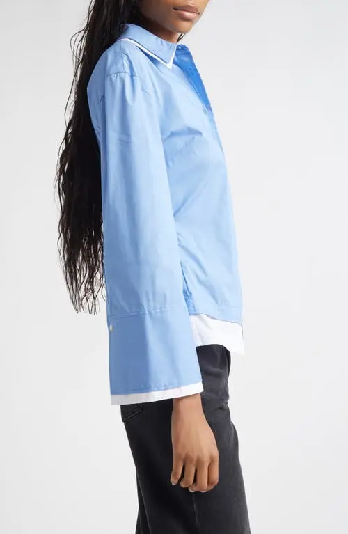 Veronica Beard Bonnie Layered Button-up Shirt - Cadet