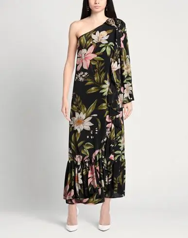 chinese dress ladies Farm Rio Red Summer Foliage One Shoulder Maxi Dress, Summer Foliage Red / M