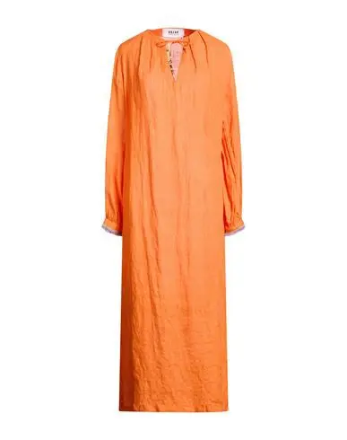 BAZAR DELUXE Woven Kaftan Midi Dress - Orange