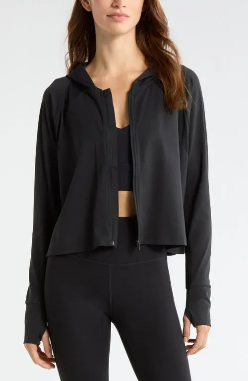 Zella Revitalize Cropped Hoodie - Black