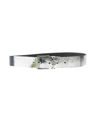 Michael Kors Metallic Leather Belt - Silver