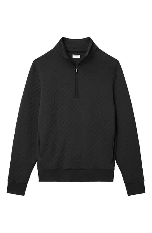 Tommy John Quilted Quarter Zip Top - Black