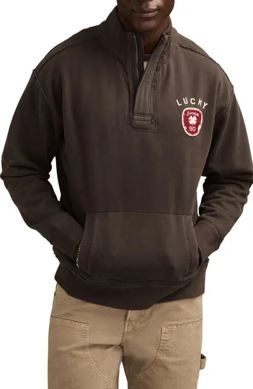 Lucky Brand Half Zip Logo Sweatshirt