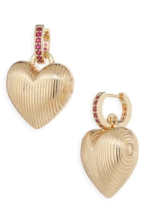 ROXANNE ASSOULIN Mini Florentine Heart Earrings - Gold
