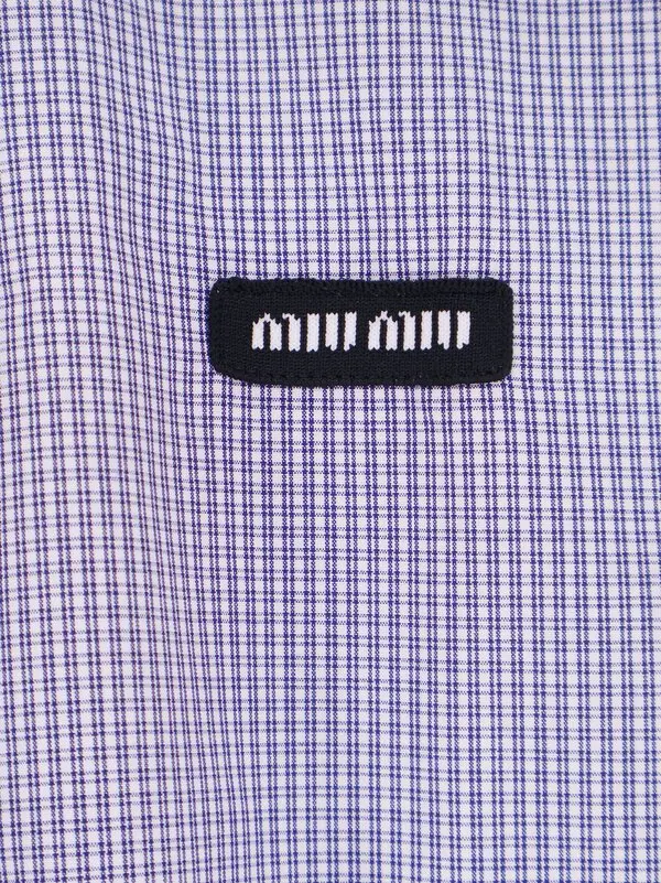 Miu Miu Pin Check Cotton Shirt - Blue