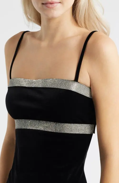JUMP APPAREL Embellished Velvet Minidress