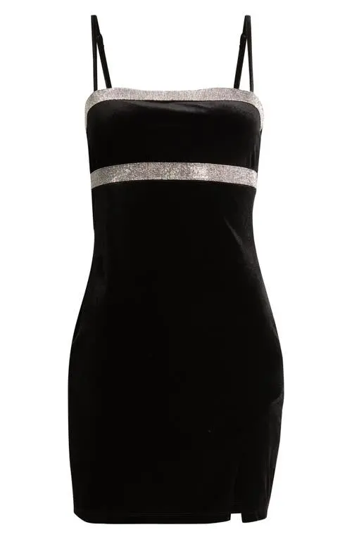 JUMP APPAREL Embellished Velvet Minidress