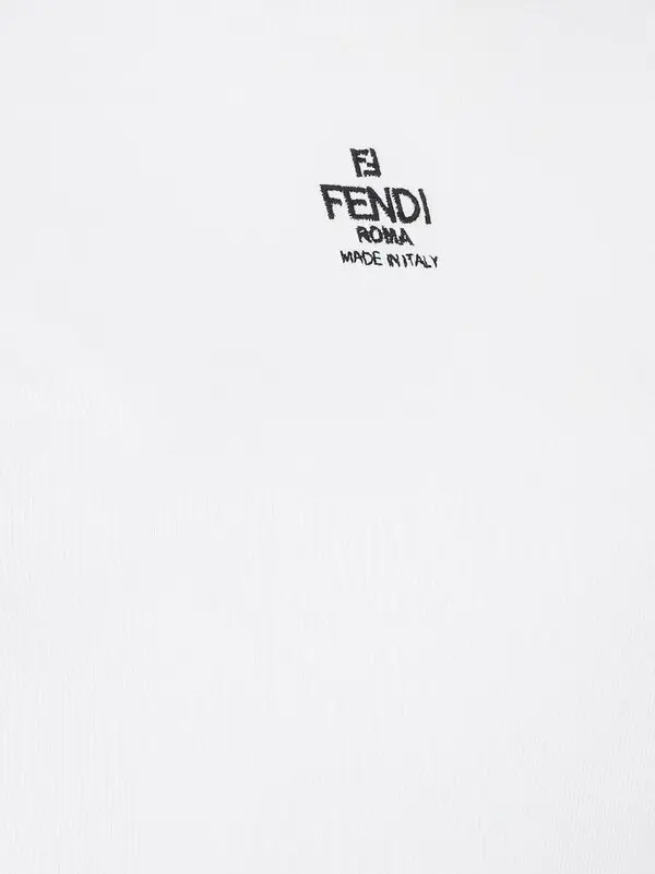 Fendi Ribbed Cotton T-shirt