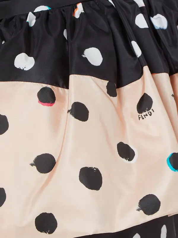 Fendi Falena Dots Taffeta Bustier Dress - Black