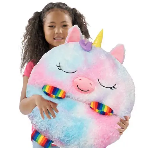 HAPPY NAPPERS Pillow & Sleepy Sack Medium Rainbow Unicorn