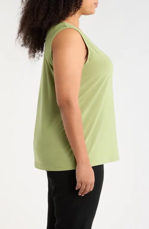 Vikki Vi Scoop Neck Tank - Pistachio