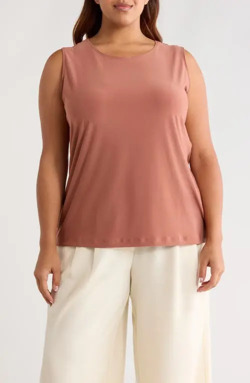 Vikki Vi Scoop Neck Tank - Clay