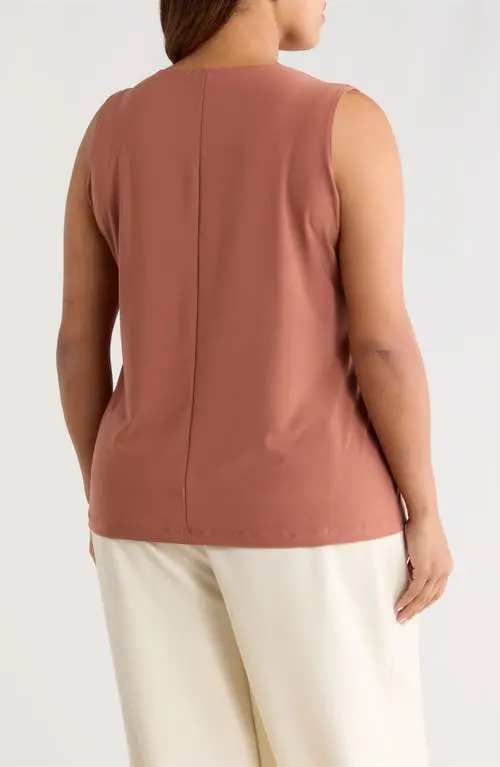 Vikki Vi Scoop Neck Tank - Clay