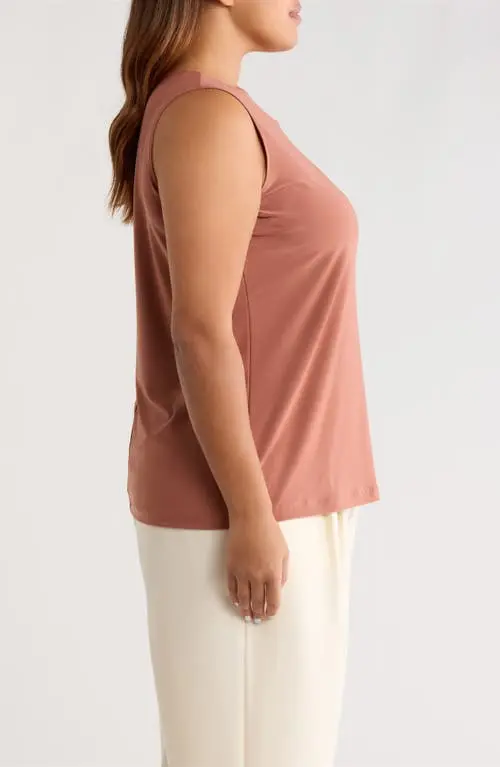Vikki Vi Scoop Neck Tank - Clay