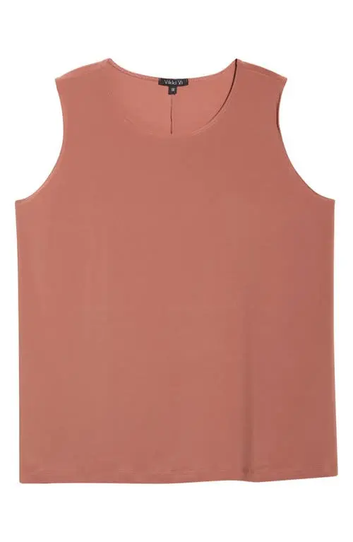 Vikki Vi Scoop Neck Tank - Clay
