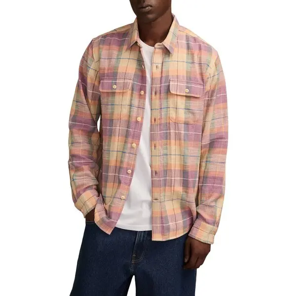 Lucky Brand Plaid Slub Utility Shirt