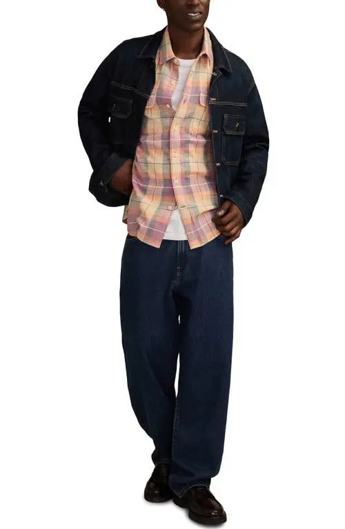 Lucky Brand Plaid Slub Utility Shirt