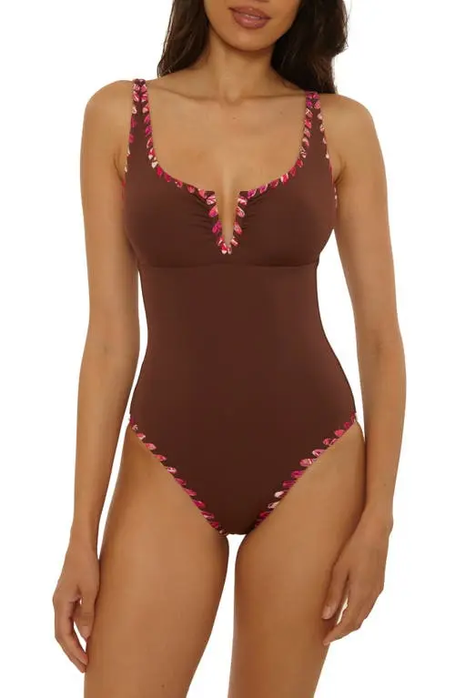 BECCA® By Rebecca Virtue On The Edge One-piece Swimsuit - Mocha