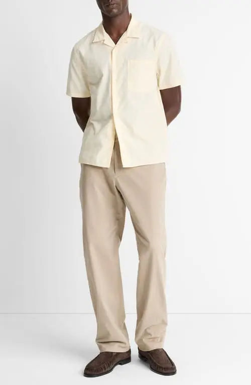 Vince Union Textured Stripe Cotton Camp Shirt