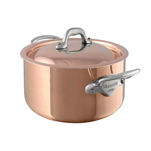 MAUVIEL M'heritage M'150s 6.4 Qt. Stewpan & Lid Cast Stainless Handle - Copper