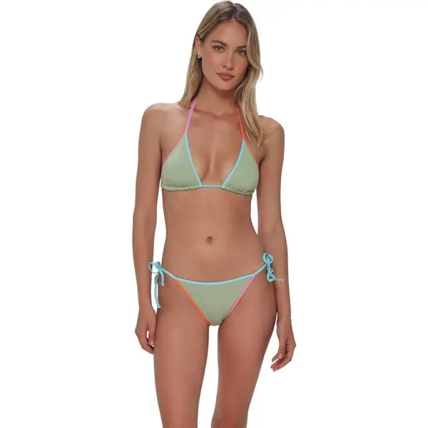 SWIM SYSTEMS Tie Side Bikini Swim Bottoms - Aloe Lurex