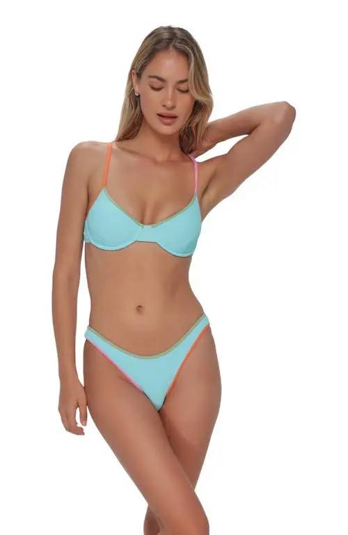 SWIM SYSTEMS Addie Underwire Bikini Top - Aqua Haze Rib