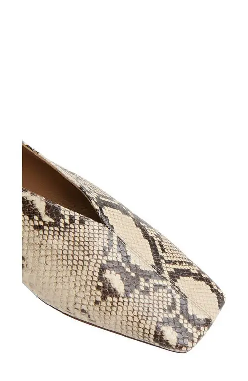 MANSUR GAVRIEL Snakeskin Embossed Square Toe Flat