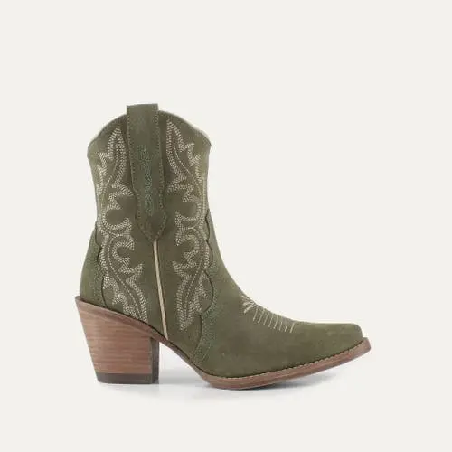 BUCK & BRANA Brooke Leather Boots - Olive