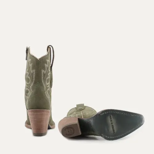 BUCK & BRANA Brooke Leather Boots - Olive