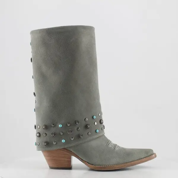 BUCK & BRANA Arianna Leather Boots - Frozen