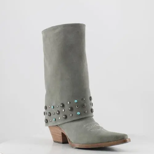 BUCK & BRANA Arianna Leather Boots - Frozen