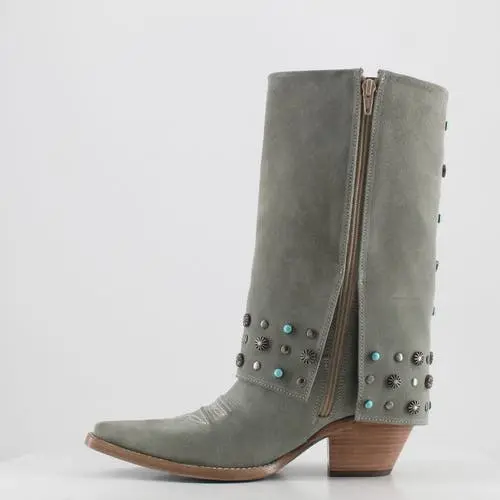 BUCK & BRANA Arianna Leather Boots - Frozen