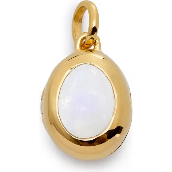 Monica Vinader Birthstone Locket Pendant - 18ct Gold Vermeil/moonstone