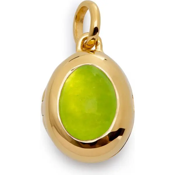 Monica Vinader Birthstone Locket Pendant - 18ct Gold Vermeil/peridot