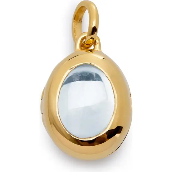 Monica Vinader Birthstone Locket Pendant - 18ct Gold/rock Crystal