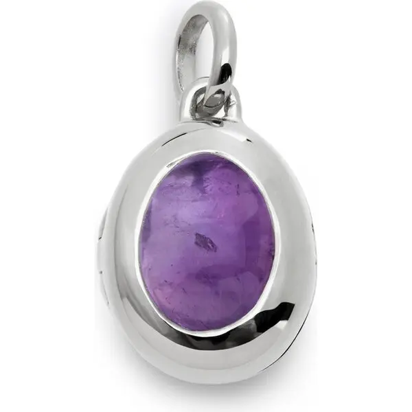 Monica Vinader Birthstone Locket Pendant - Sterling Silver/amethyst