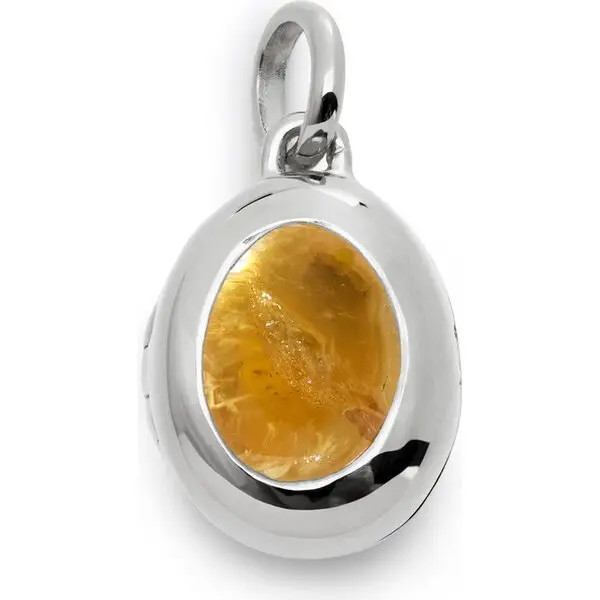 Monica Vinader Birthstone Locket Pendant - Sterling Silver/citrine