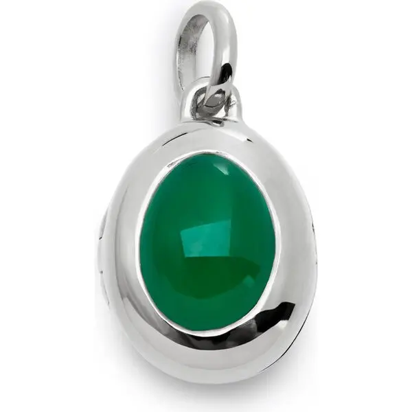 Monica Vinader Birthstone Locket Pendant - Sterling Silver/green Onyx