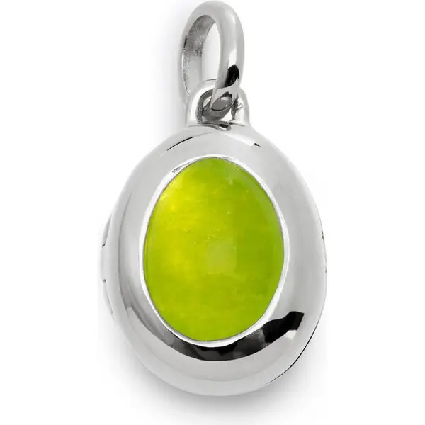 Monica Vinader Birthstone Locket Pendant - Sterling Silver/peridot