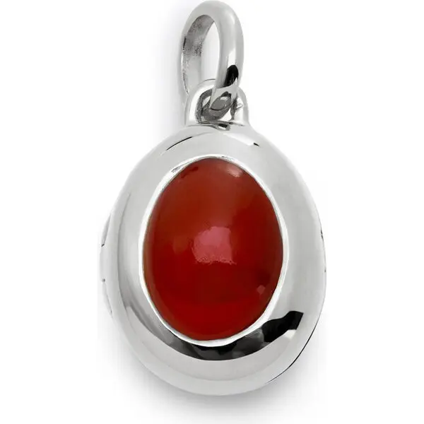 Monica Vinader Birthstone Locket Pendant - Sterling Silver/red Onyx