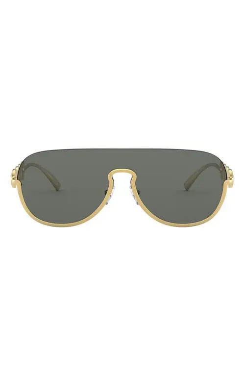 Versace 138mm Pilot Shield Sunglasses - Gold