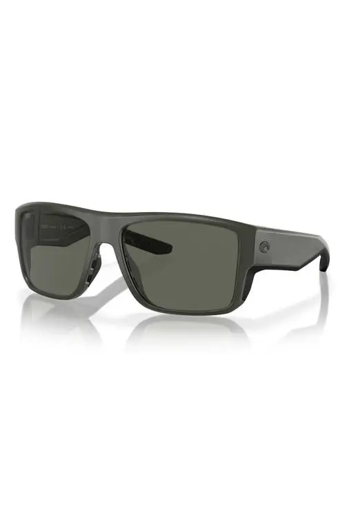 COSTA DEL MAR Taxman 59mm Polarized Rectangular Sunglasses - Matte Olive/gray 580g