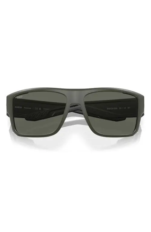 COSTA DEL MAR Taxman 59mm Polarized Rectangular Sunglasses - Matte Olive/gray 580g